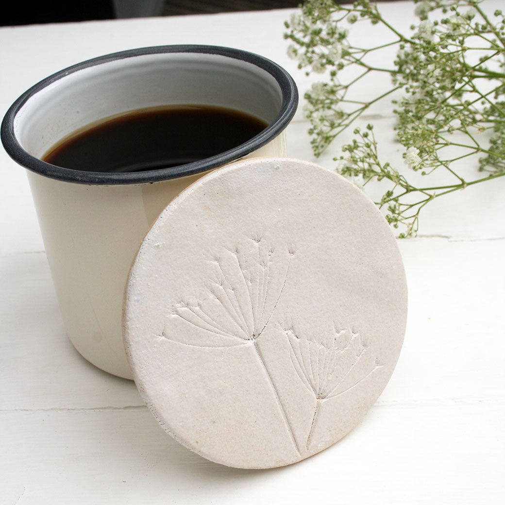 White Wild Flower Ceramic Coasters – Ceramic-Gifts | Juliet Reeves Designs