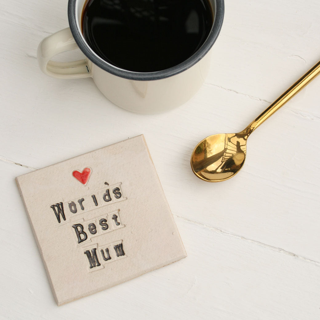 World's Best Mum Ceramic Coaster – Ceramic-Gifts | Juliet Reeves Designs